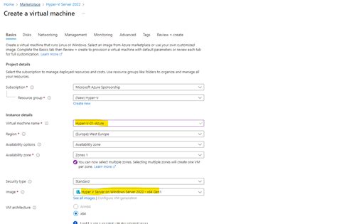 Set Up Azure Hyper V Server 2022 For Nested Virtualization