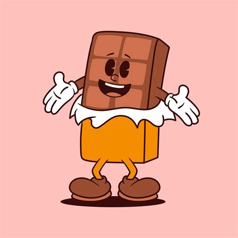 Linda Chocolate Personaje Chocolate Vector Linda Retro Personaje