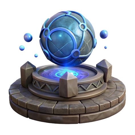 3d Render Mystic Orb On Stone Pedestal 56261891 Png