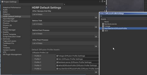 Hdrp Diffusion Profile List Missing Unity Engine Unity Discussions
