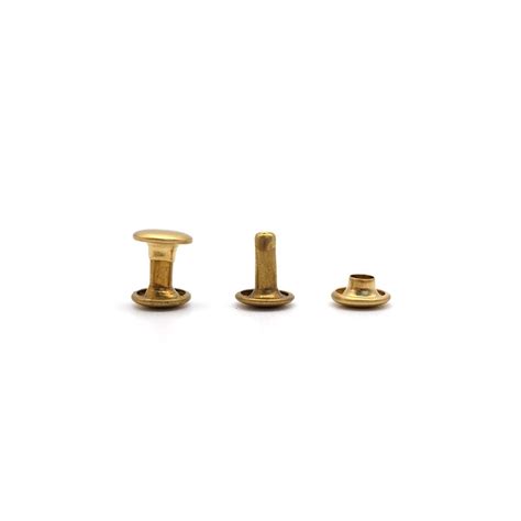 Solid Brass Double Cap Rivets 6 Set Oneplusone