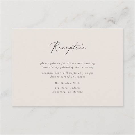 elegant script reception insert card zazzle wedding invitation