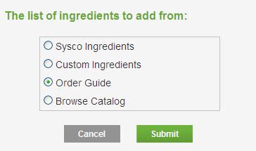 Adding Sysco Products