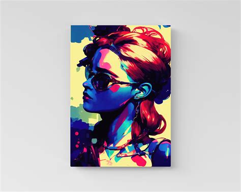 Abstract Pin Up Girl Wall Art Print Abstact Digital Art Etsy