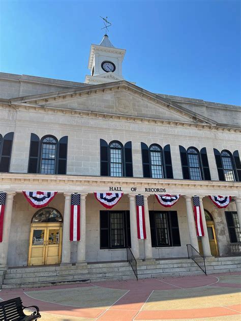 Entryway Of Historic Monmouth County Courthouse In Freehold New Jersey