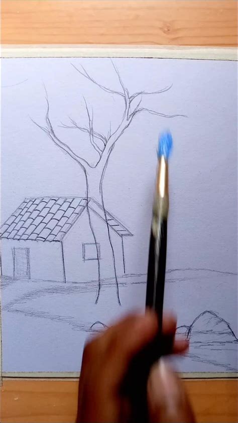 Oil Pastel Scenery Drawing Village Side Scenery Drawing With Oil Pastel