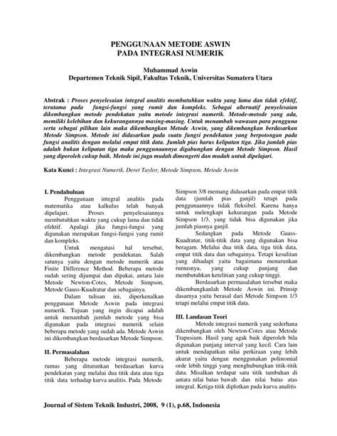 Pdf Integrasi Numerik