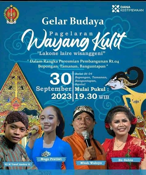 Jadwal Wayang Kulit September Poster Info Pagelaran Wayang