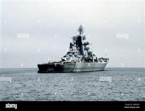 A Starboard Quarter View Of The Soviet Kirov Class Nuclear Powered