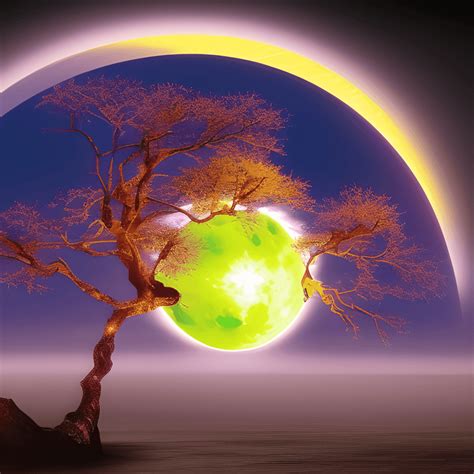 Epic Solar Eclipse Over Twisting Extending Branches And Roots