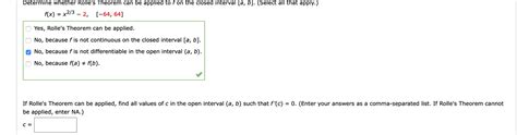 Answered Determine Whether Rolles Theorem Can Bartleby