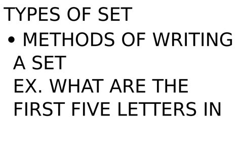 Types Of Set Types Of Set Methods Of Writing A Set Ex What Are The