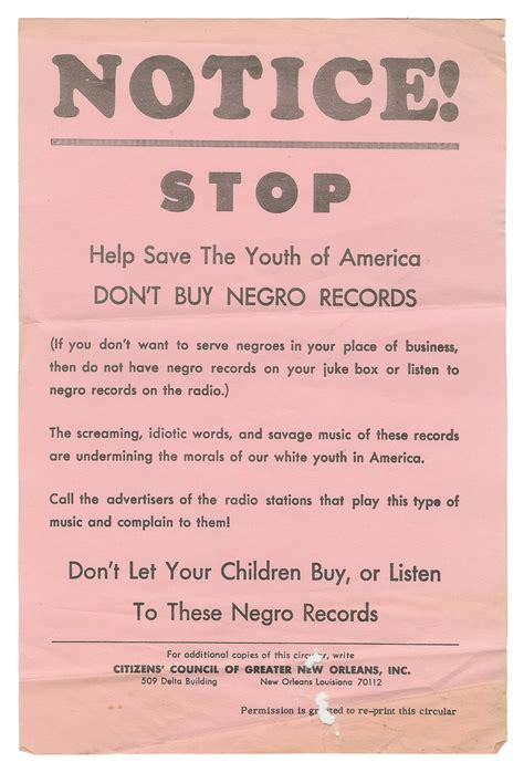 Lot Detail [segregation] Circular “notice Stop Help Save The Youth