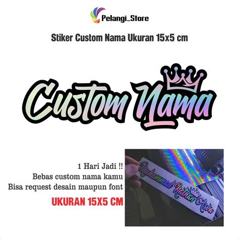 Jual Stiker Nama Hologram Dan Warna Tulisan Bebas Cutting Sticker Nama