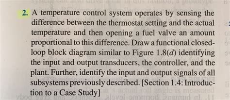 Solved 2 A Temperature Control System Operates By Sensin