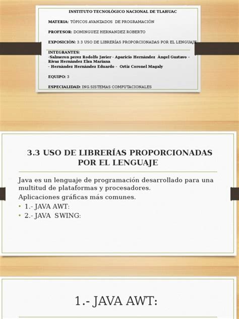 Topicos Avanzados De Programacion Unidad 33 Pdf Java Lenguaje De