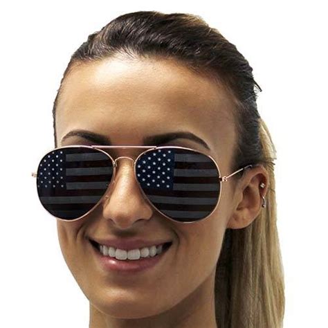 Womens Usa Flag Lens Aviator Sunglasses The Flag