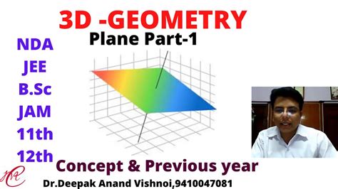 D Geometry Plane For JEE NDA B Sc JAM GATE Dr Deepak Anand Vishnoi Mathematical