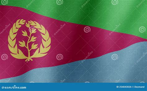 The National Flag Of Eritrea Stock Footage Video Of Wavy Closeup 254043026