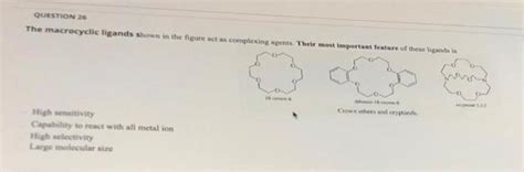 Solved Question 2 The Macrocyclic Ligands Shown In The