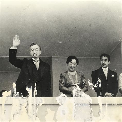 Japanese Emperor Showa Empress Kojun Portrait Photograph Vtg Black Whi