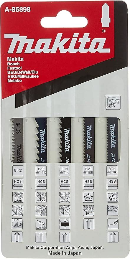 Makita A-86898 Jig Saw Blade Assorted 5 per Kit : Amazon.ca: Tools ...
