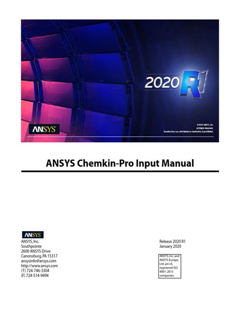 Ansys Chemkin Pro Input Manual Pdf Gases Trademark