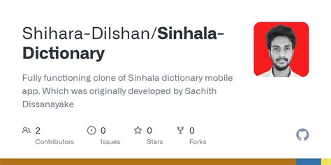 Github Shihara Dilshansinhala Dictionary Fully Functioning Clone Of