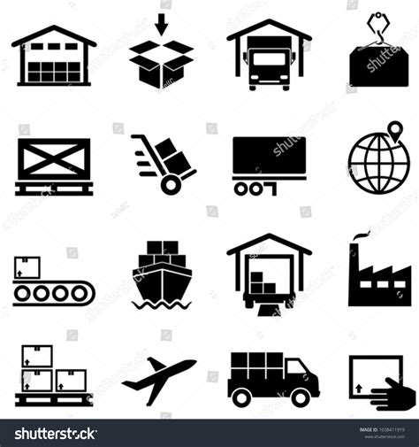 Icône Logistique Chaîne Dapprovisionnement Distribution Entreposage Image Vectorielle De