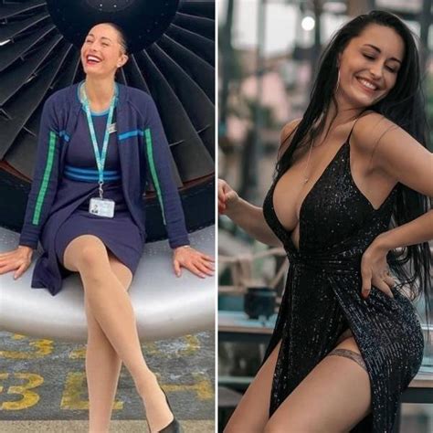 Flight Attendants With And Without Their Uniforms 26 Pics