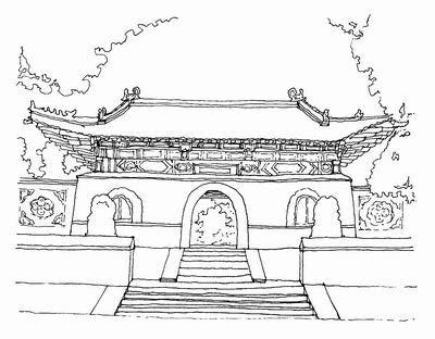 佛堂双林寺简笔画 简笔画图片大全 普车都