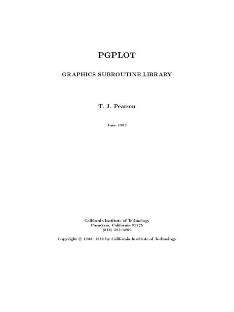 Pgplot Manual Pdf Cartesian Coordinate System Subroutine
