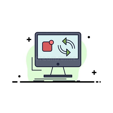 Update App Application Install Sync Flat Color Icon Vector Stock Vector Illustration Of