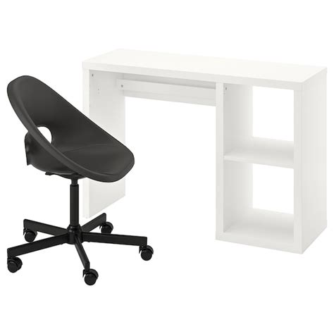 Kallax Eldberget Desk And Chair White Dark Grey Black Ikea Uk