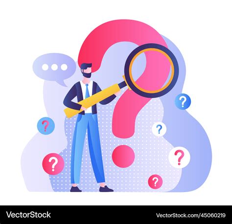 Man Analyzing Questions Royalty Free Vector Image