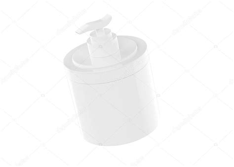 Botella de plástico con boquilla larga Mockup aislado sobre fondo blanco ilustración d