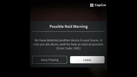 Roblox Error Code 1001 Possible Raid Warning Edit Youtube