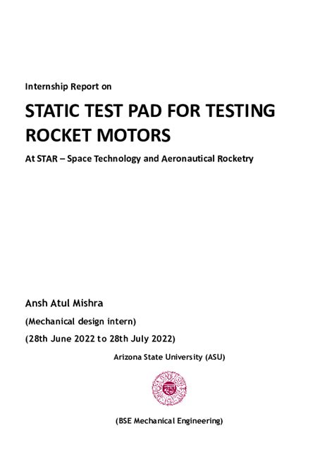 Pdf Design And Analysis Of A Rocket Motor Static Test Pad