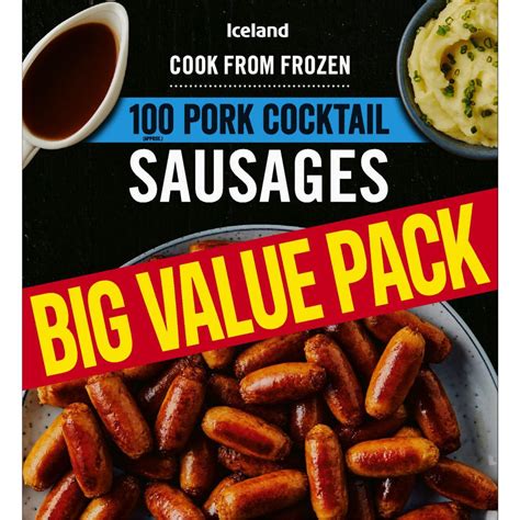 Iceland 100 Approx Pork Cocktail Sausages 14kg Sausages Iceland