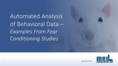 Automated Analysis Of Behavioral Data Examples From Fear Conditioning