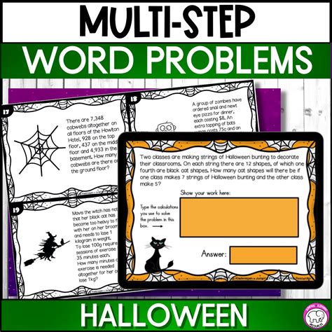 Halloween Multistep Word Problems Using All 4 Operations Google Slides Print Made By Teachers
