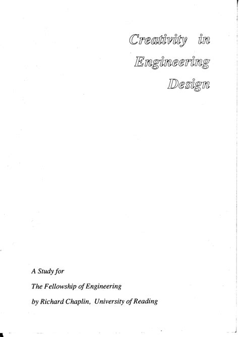 Pdf Creativity In Engineering Design The Educational Function