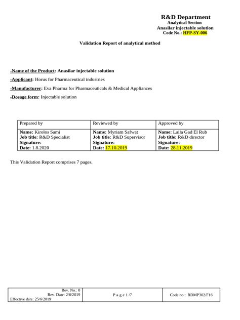 Anislar Validation Report Benzethonium Pdf Detection Limit Analysis