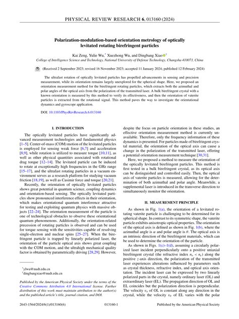 Pdf Polarization Modulation Based Orientation Metrology Of Optically