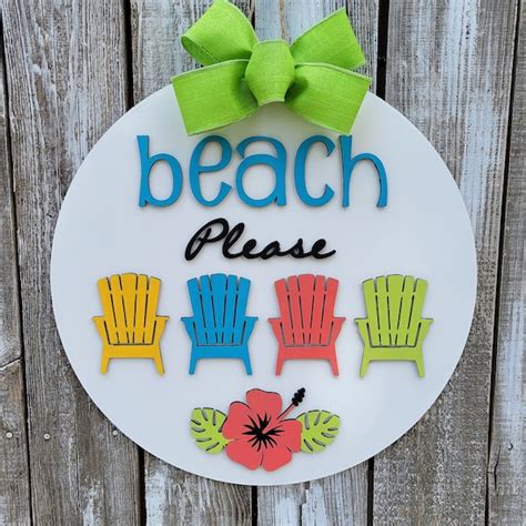 Beach Please Door Hanger Etsy