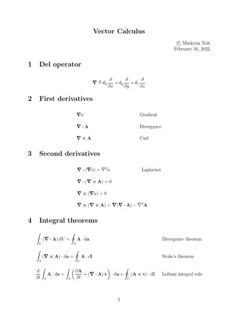 Vector Calculus 1 Pdf