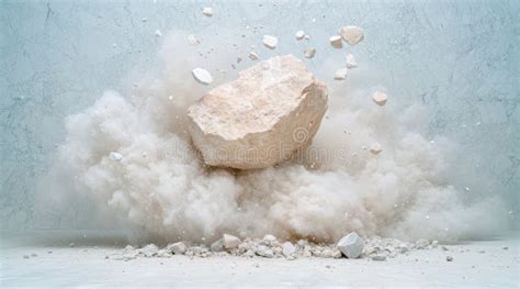 Exploding Rock In Snowy Environment Stock Illustration Illustration