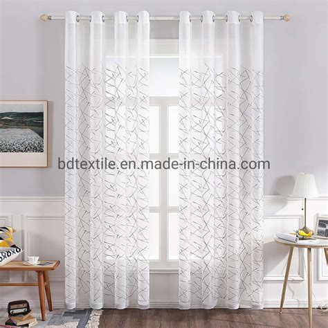 Voile Luxury Transparent Lace Embroidered Sheer Curtains White For