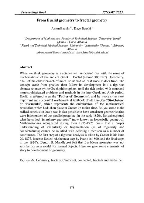 Pdf From Euclid Geometry To Fractal Geometry