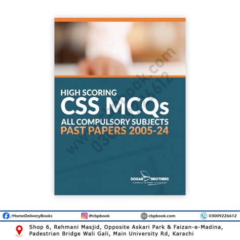 Css Compulsory Solved Mcqs Past Papers 1985 2025 Hsm Publishers Cbpbook